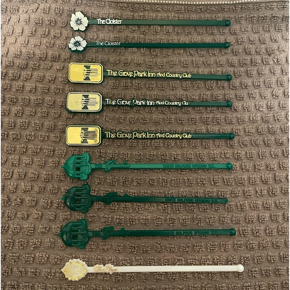Dining | Lot Of 9 Resort Plaza Greenbrier Cloister Green Gold White ...